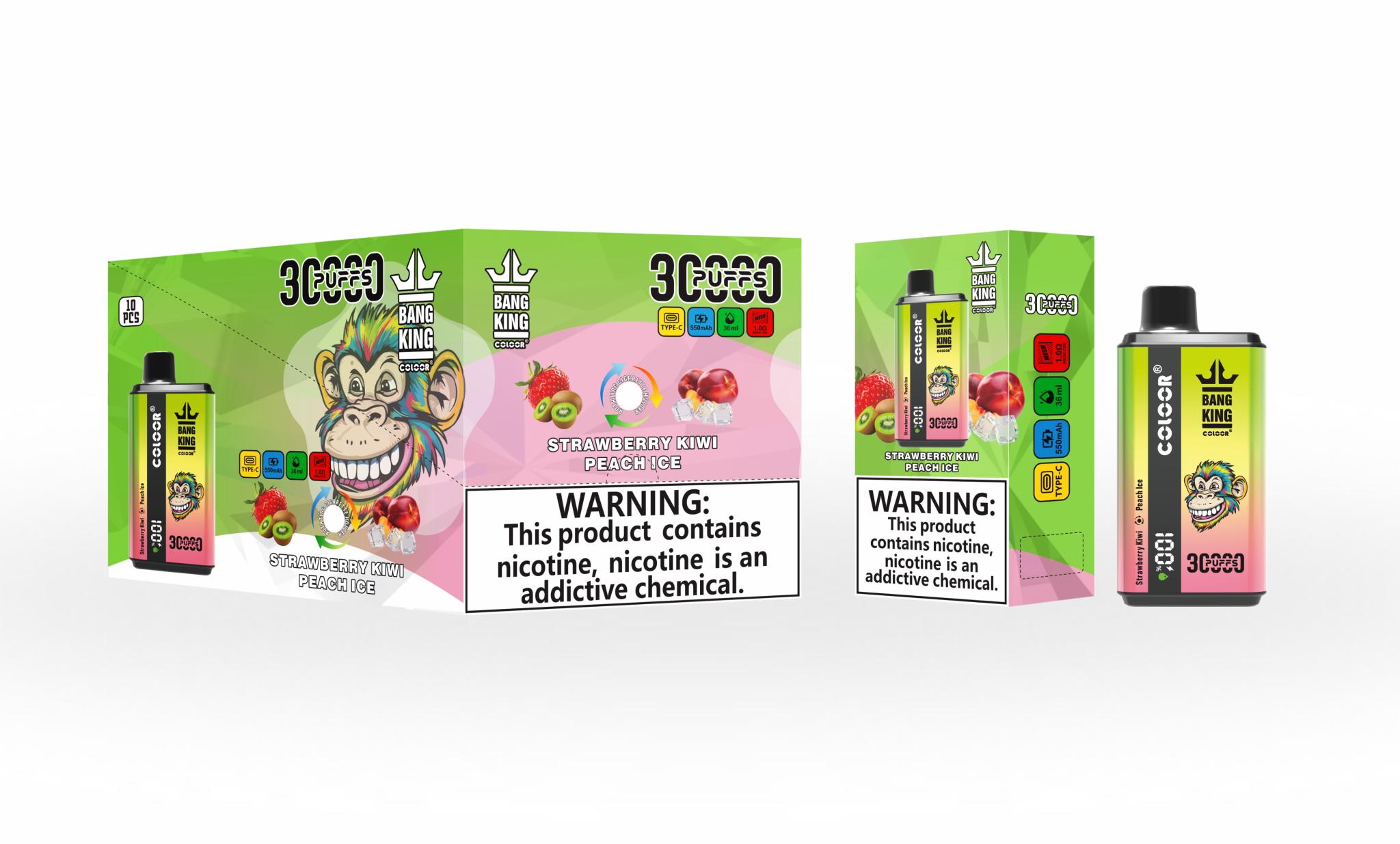 Dual Flavor Power Bang KING värv 30000 Puffs puuviljase Strawberry Kimi ...