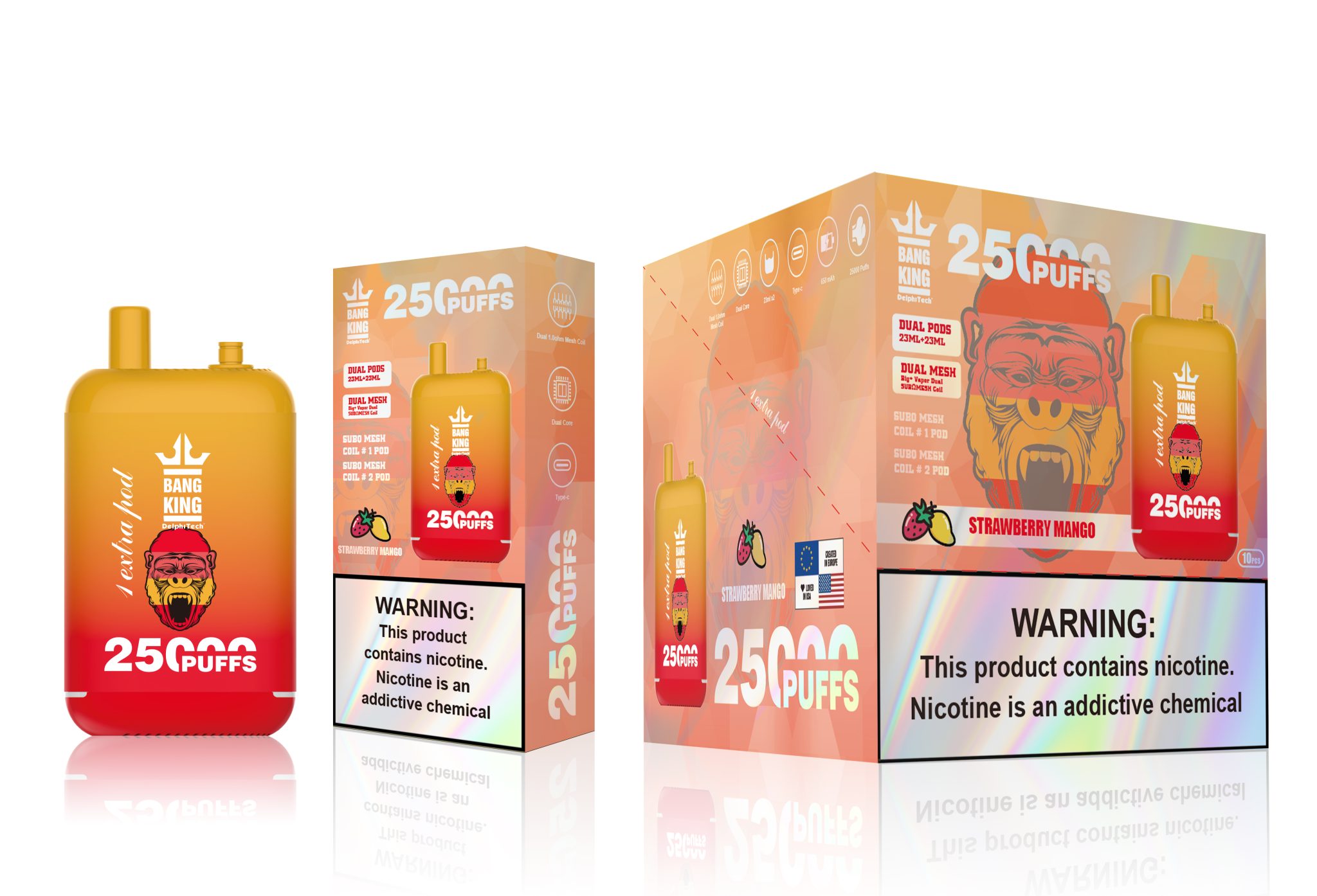 Die Strawberry Mango Bang King DelphiTreh 25000 Puffs vereint die ...