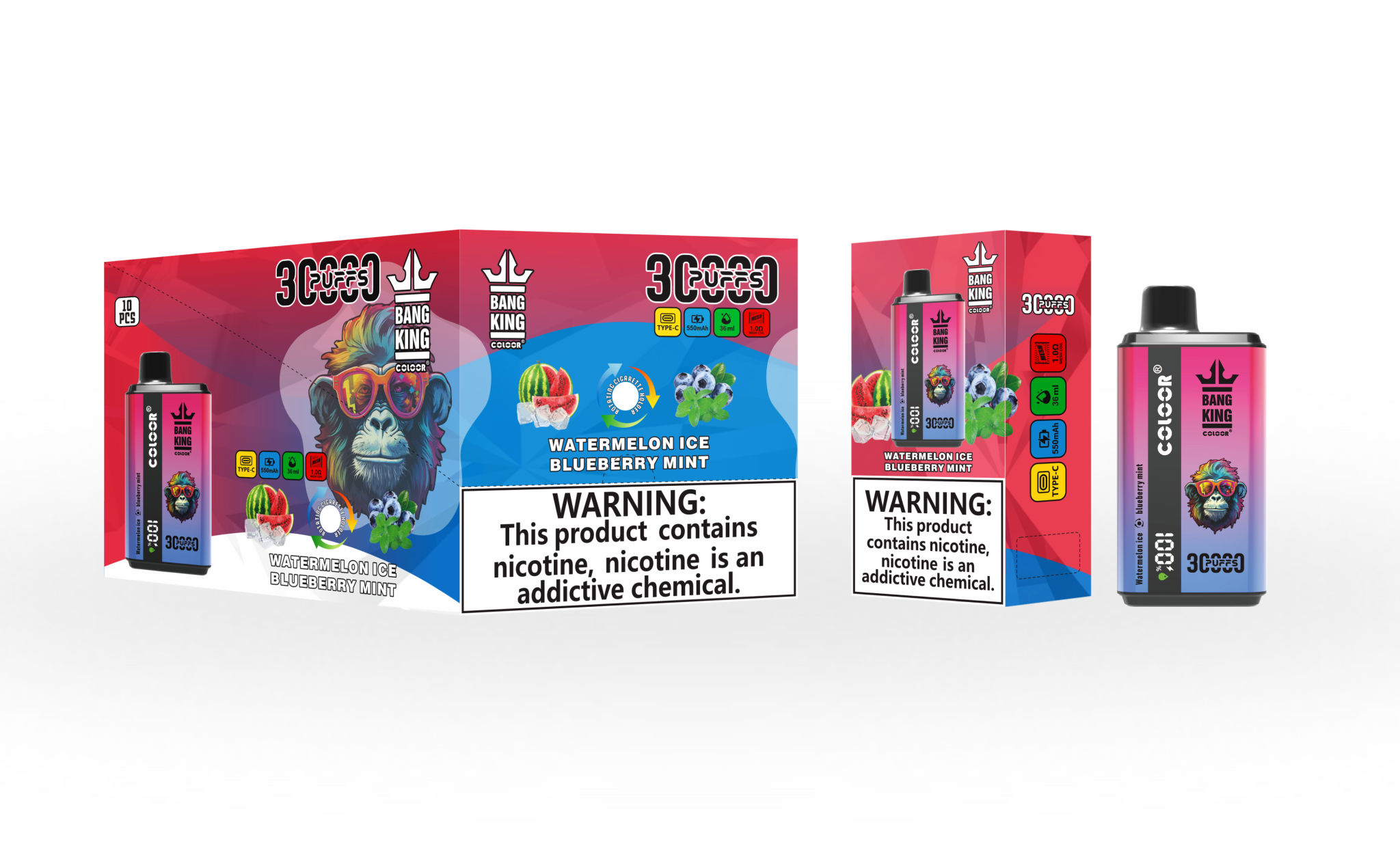 Maximale 30000 Puffs doppelte Frische Bang KING Dual Flavor mit eisiger ...